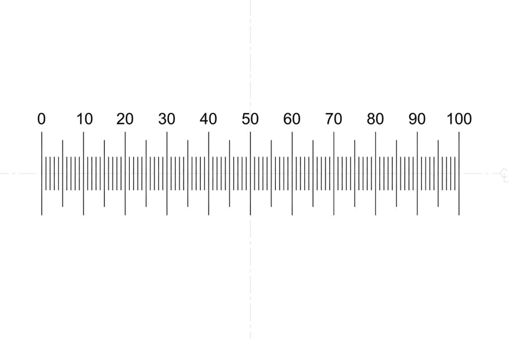 eyepiece scale reticle graticule micrometer measure specimen